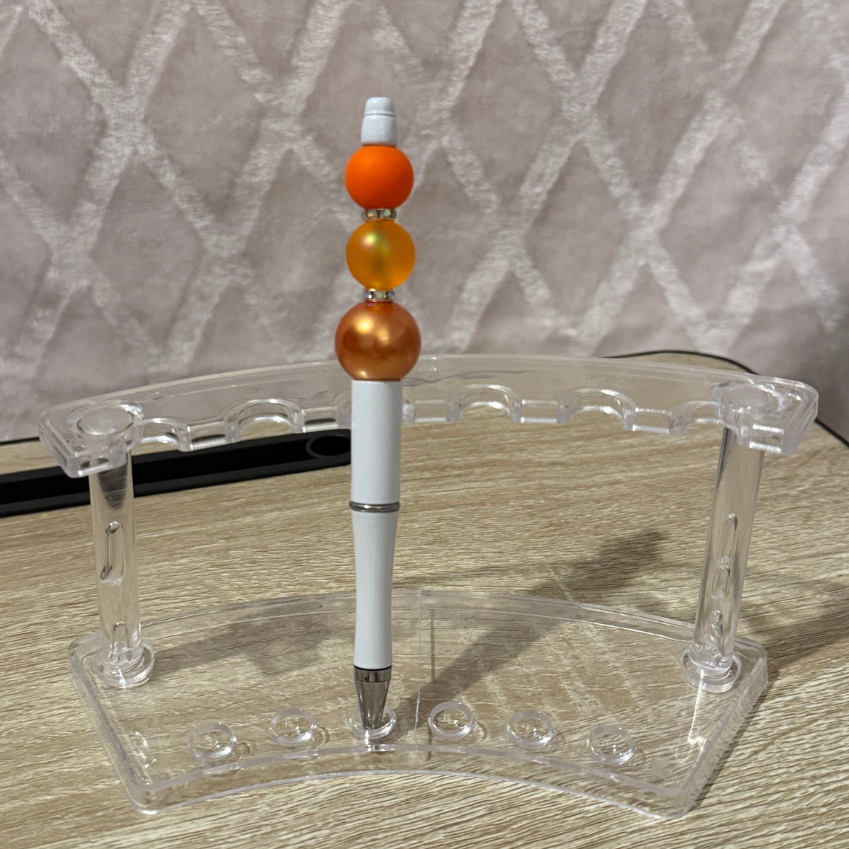 Orange “Trio Bead” Beaded Pen – ALP Creations